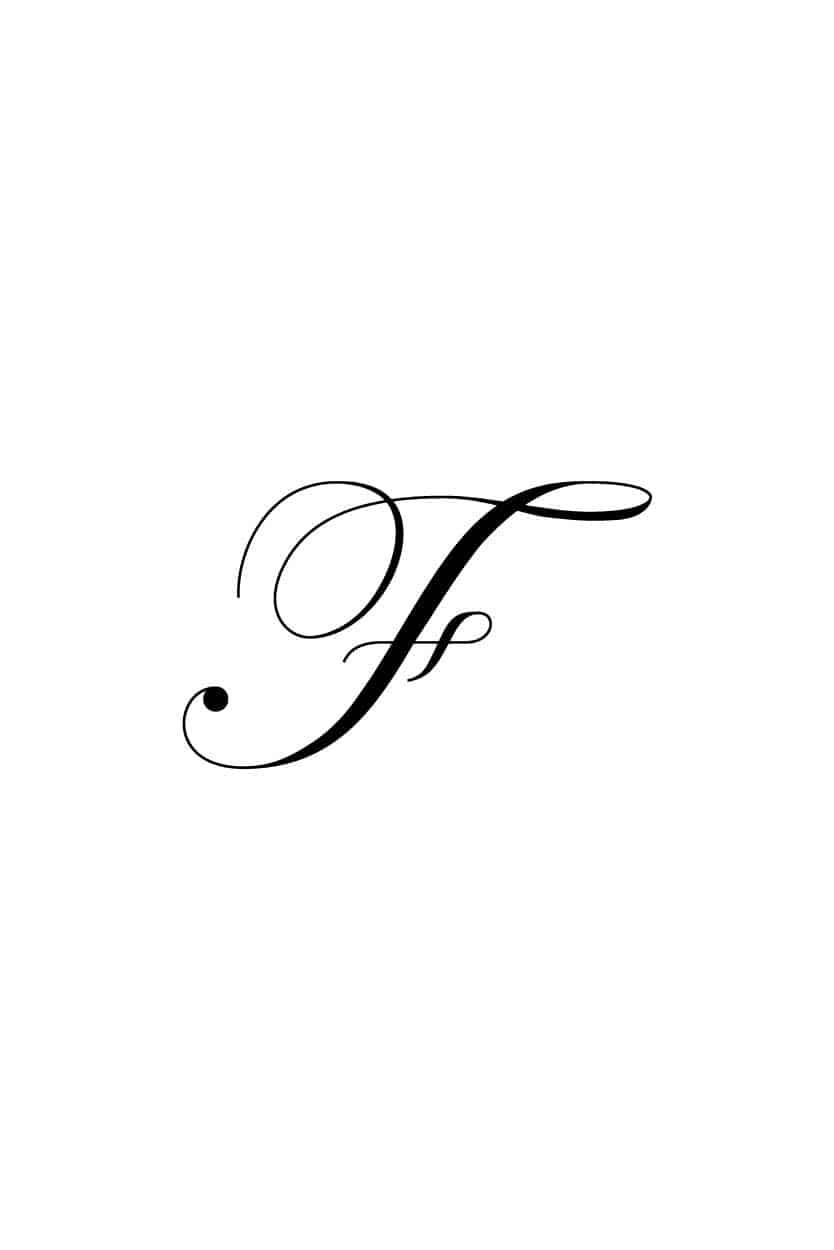Free Printable Royal Fancy Cursive Letters Cursive Capital F Freebie 