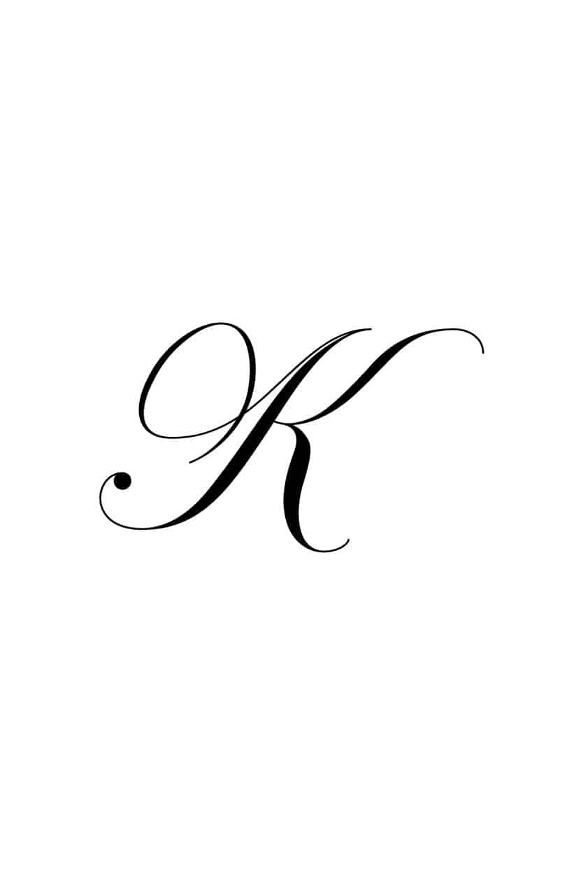Free Printable Royal Fancy Cursive Letters Cursive Capital K Freebie 