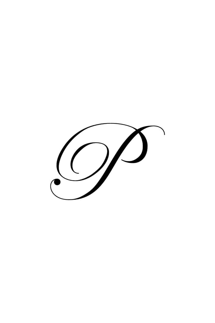 Free Printable Royal Fancy Cursive Letters Cursive Capital P Freebie 