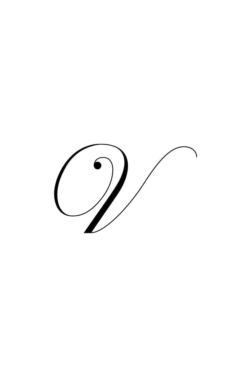 Fancy Cursive Letter V