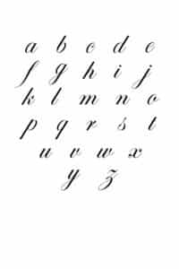 Cursive Alphabet Printable: Royal Fancy Lowercase