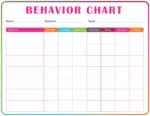 Printable Behavior Chart for Kids