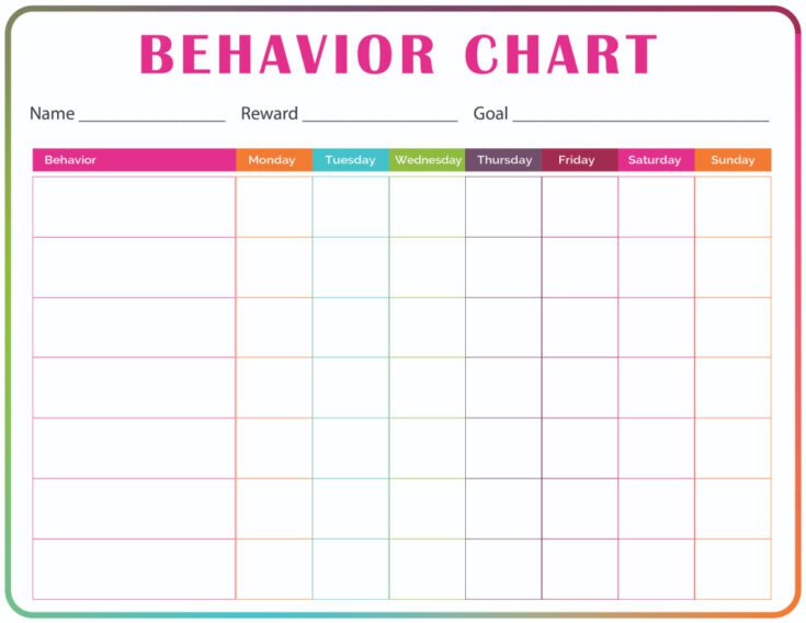 Printable Behavior Chart for Kids