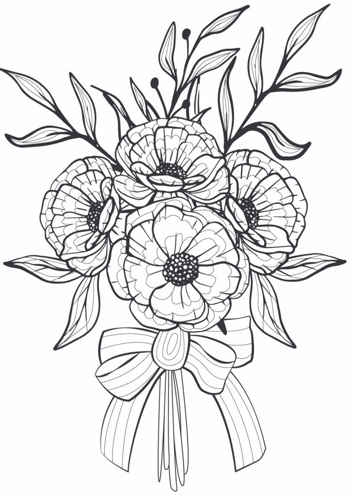 Flower Coloring Pages For Adults Best Coloring Pages For Kids Free 