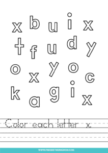 Letters of the Alphabet Printable Worksheets: Words that Start with X