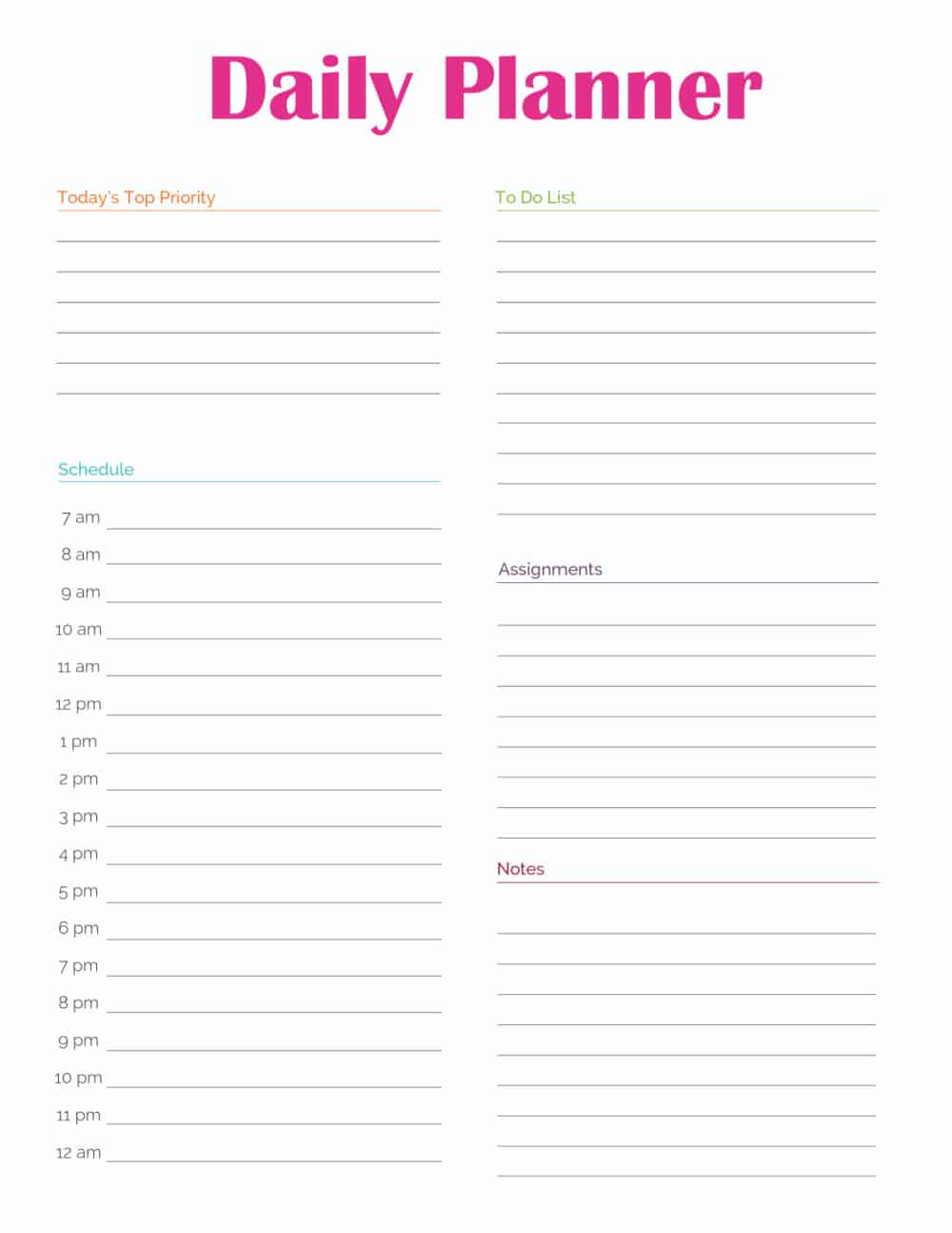 13-Page Student Planner Printable