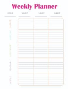13-Page Student Planner Printable