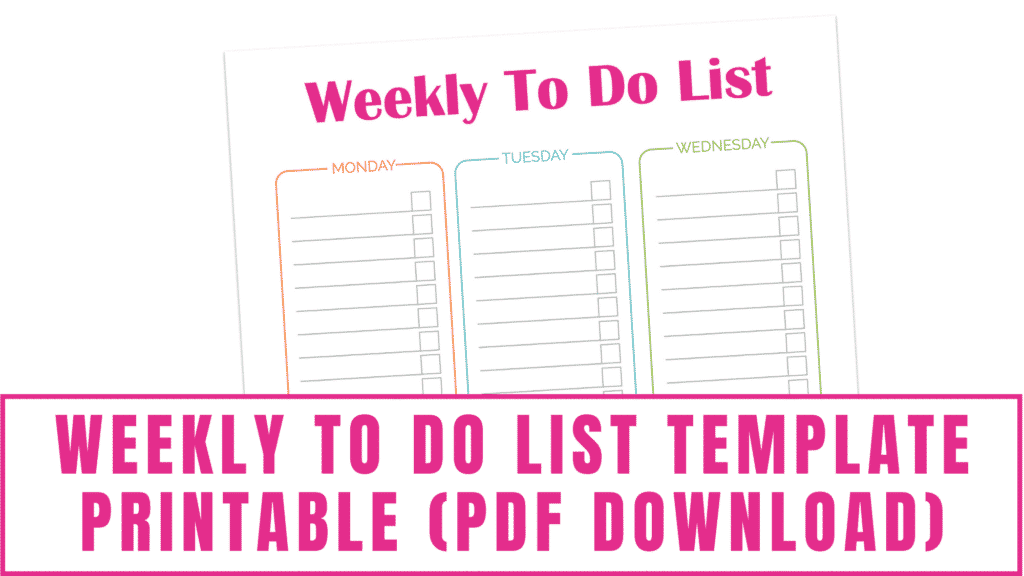 Weekly To Do List Template Printable - Freebie Finding Mom