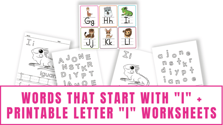 Letters of the Alphabet Printable Worksheets: Words that Start with I