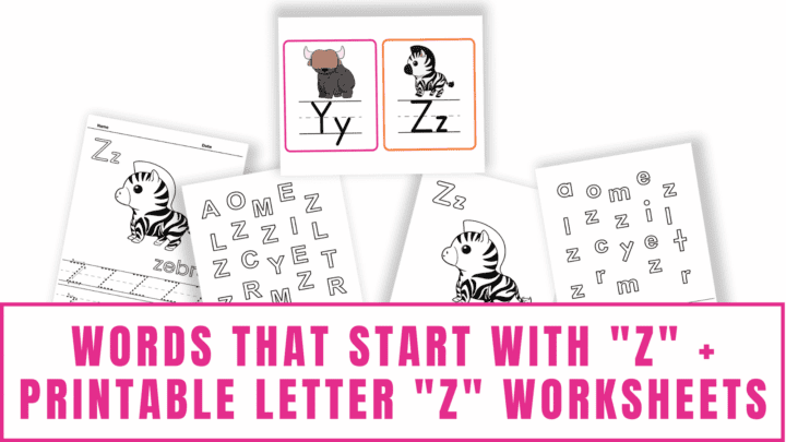 Letters of the Alphabet Printable Worksheets: Words that Start with Z