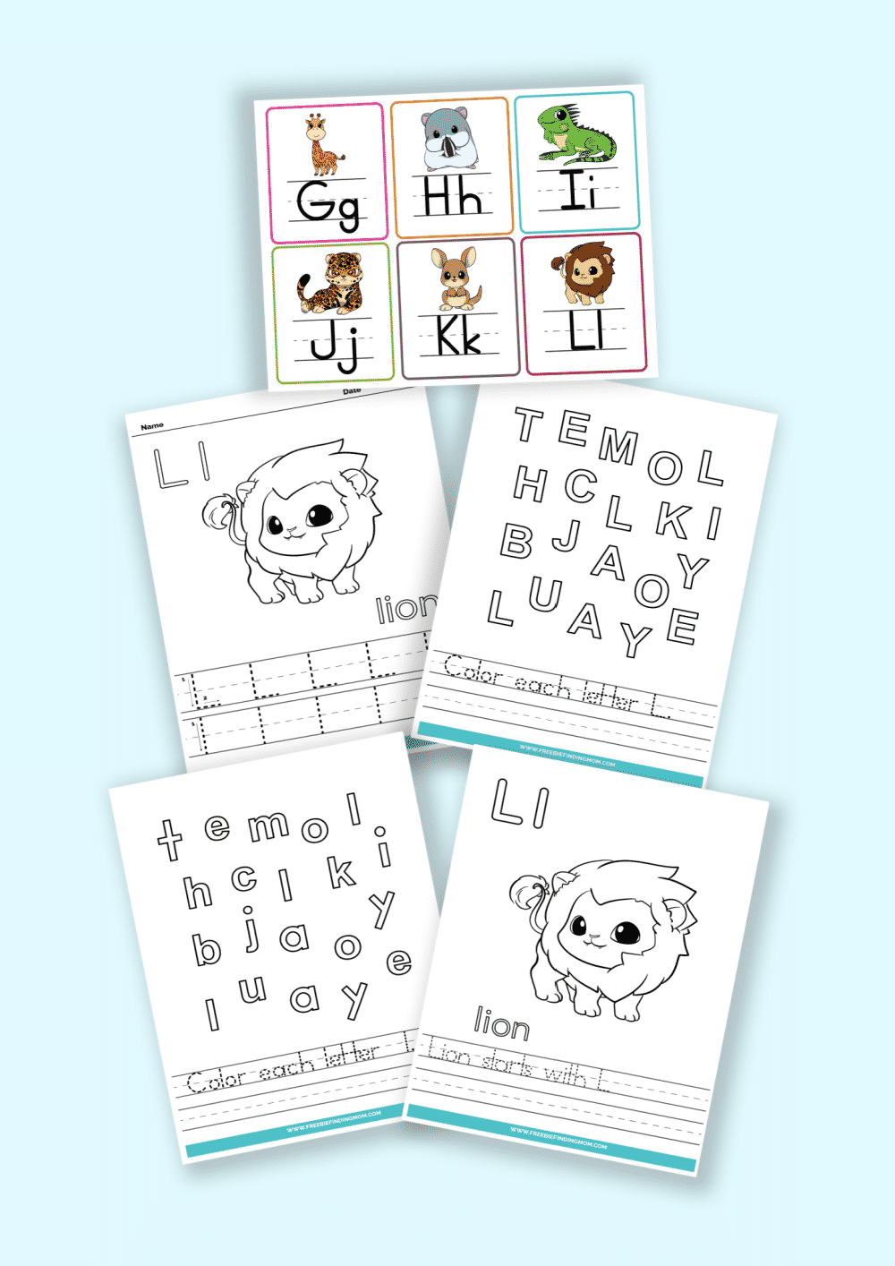 Letters of the Alphabet Printable Worksheets: Words that Start with L
