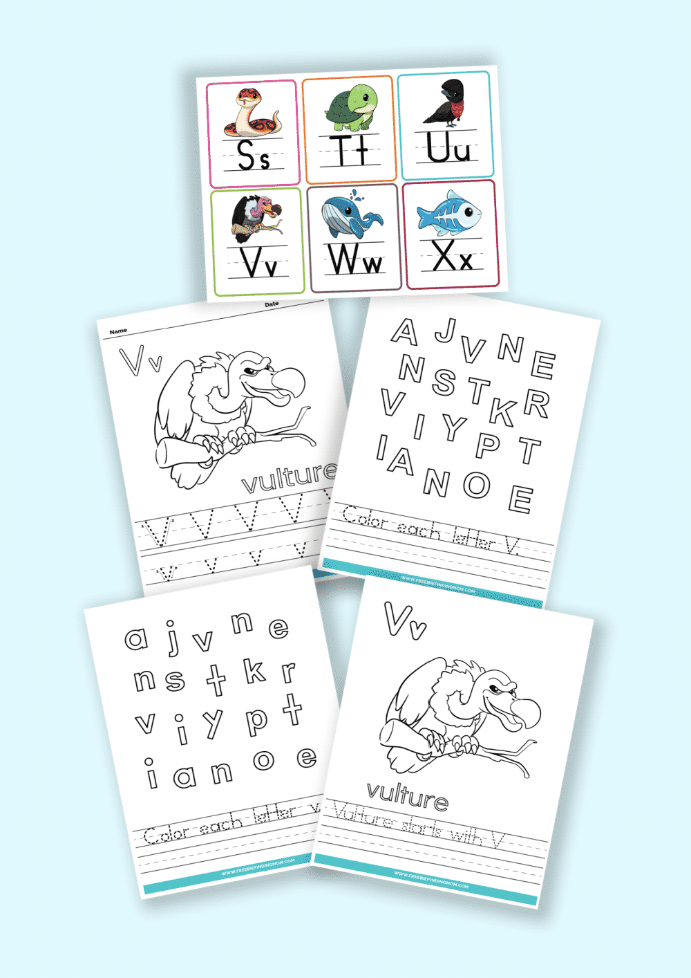 coloring pages words that start with v