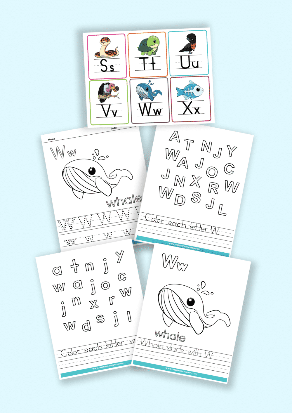 Letters of the Alphabet Printable Worksheets: Words that Start with W