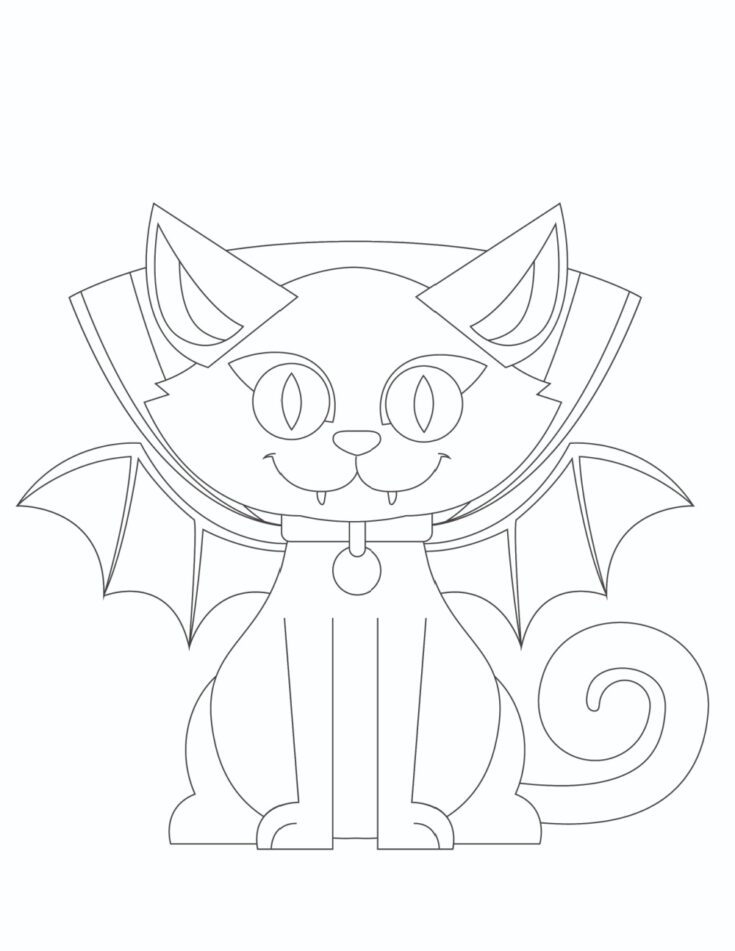 3 Free Printable Halloween Cat Coloring Pages