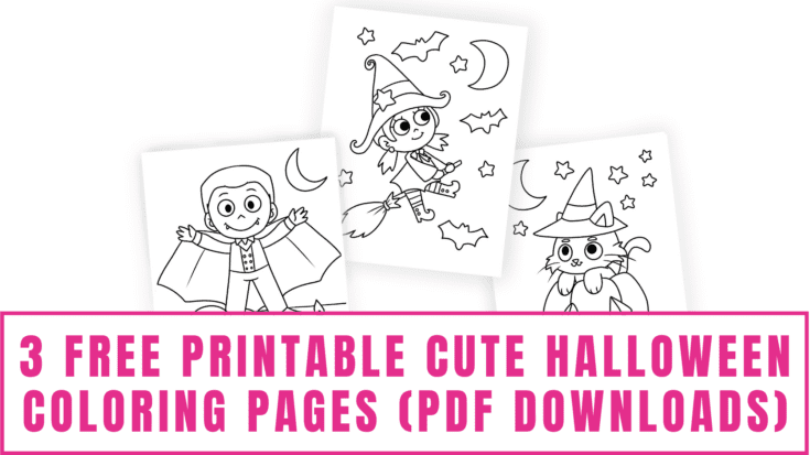 3 Free Printable Cute Halloween Coloring Pages - Freebie Finding Mom