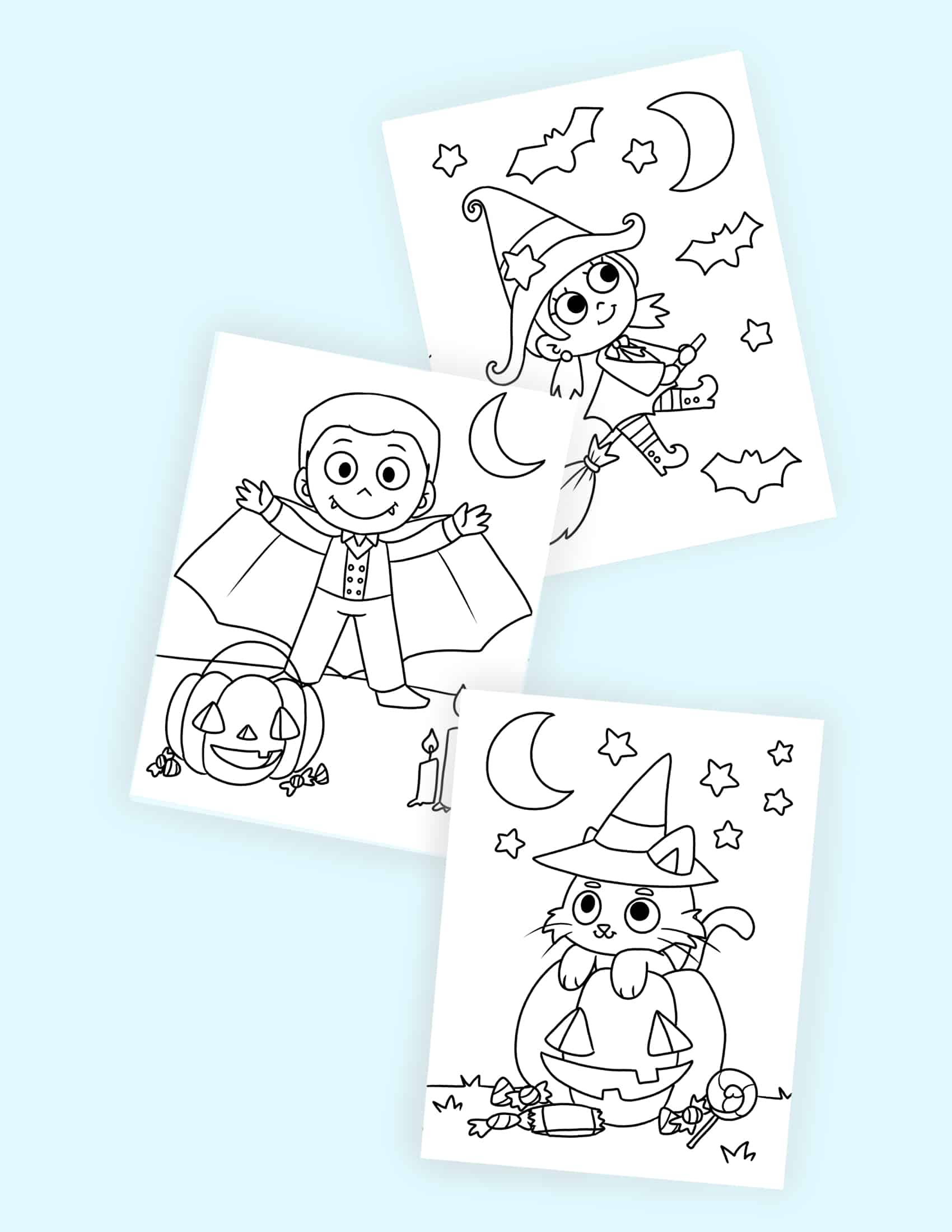 3 Free Printable Cute Halloween Coloring Pages - Freebie Finding Mom