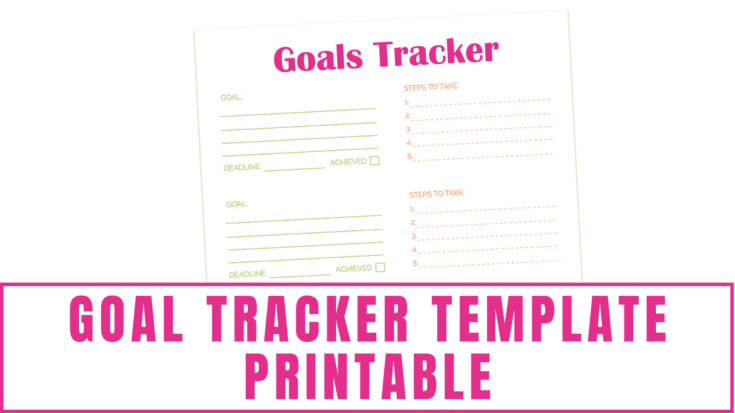 Goal Tracker Template Printable