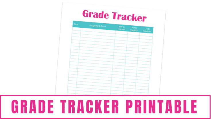 Grade Tracker Printable