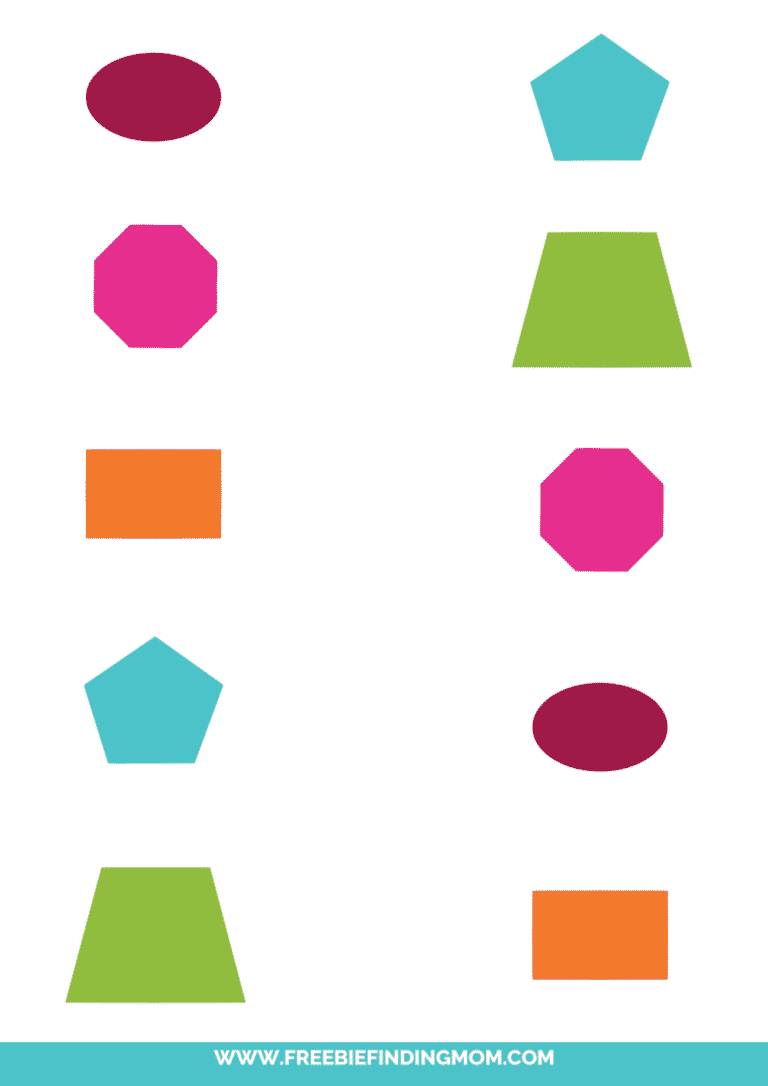 Matching Shapes Worksheets Printables - Freebie Finding Mom