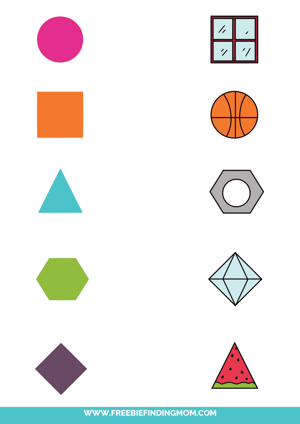 Matching Shapes Worksheets Printables - Freebie Finding Mom