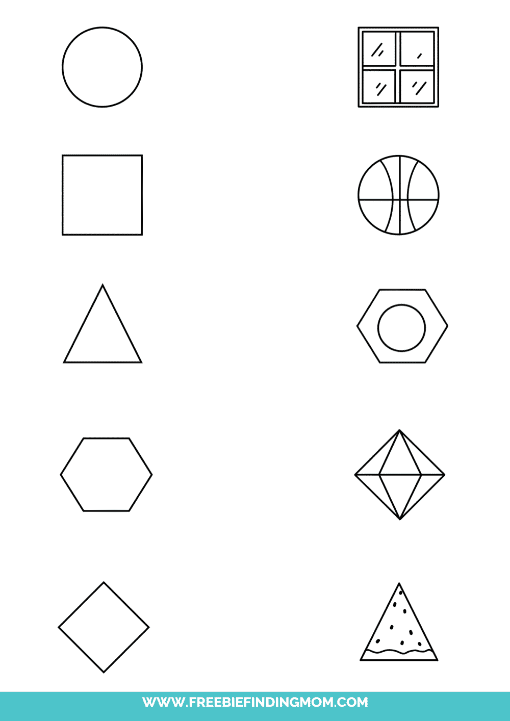 Matching Shapes Worksheets Printables - Freebie Finding Mom