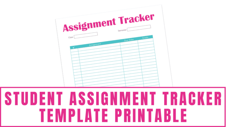 Student Assignment Tracker Template Printable