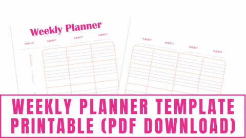 Weekly Planner Template Printable (PDF Download)