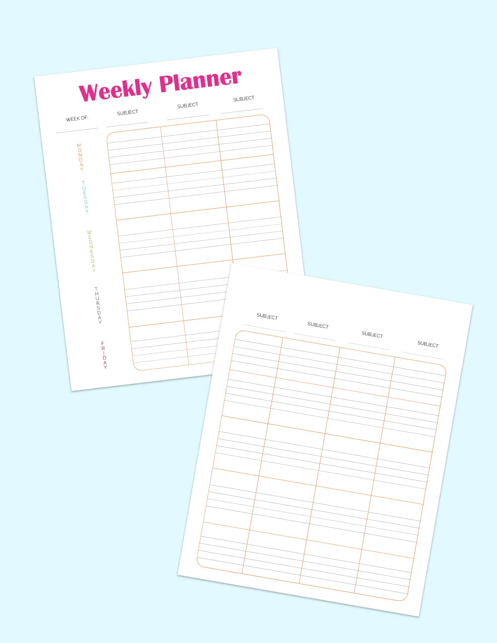 Weekly Planner Template Printable (PDF Download)