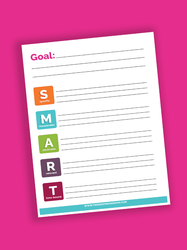 Printable SMART Goals Template (PDF Download) Story - Freebie Finding Mom