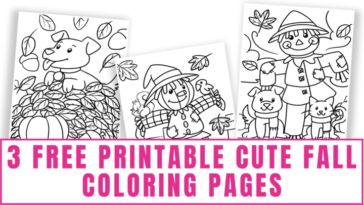 3 Free Printable Cute Fall Coloring Pages