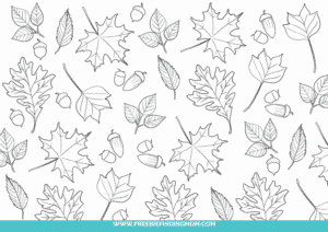 4 Free Printable Fall Leaves Coloring Pages