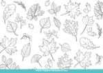 4 Free Printable Fall Leaves Coloring Pages