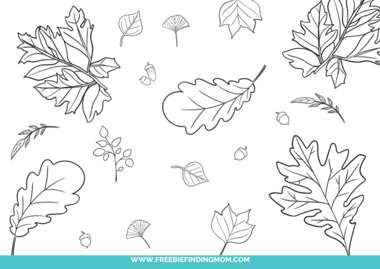 4 Free Printable Fall Leaves Coloring Pages