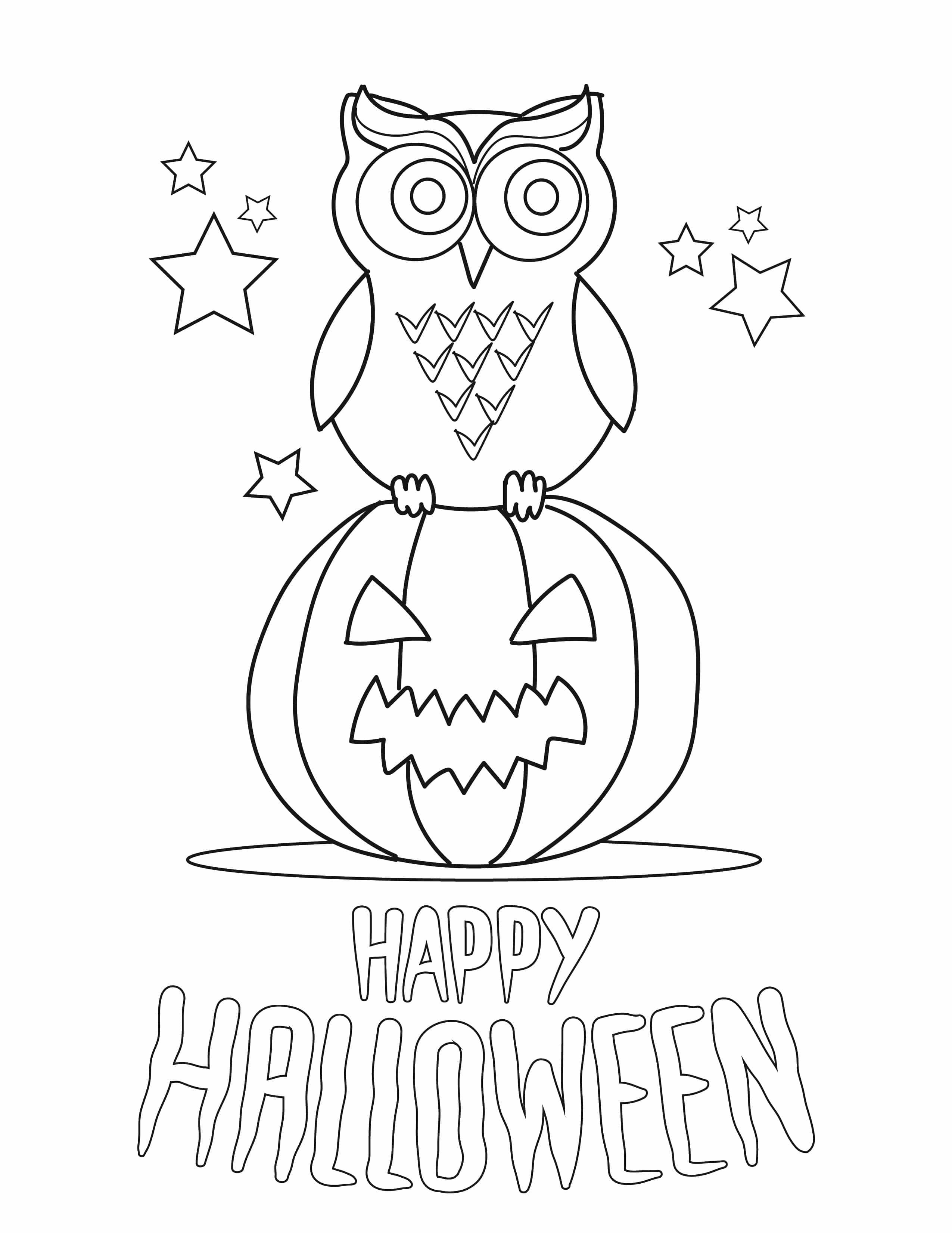 Cute Halloween Owl Coloring Pages
