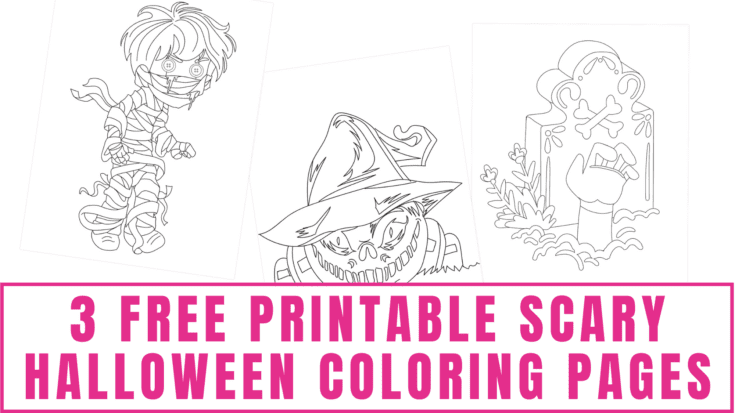 3 Free Printable Scary Halloween Coloring Pages