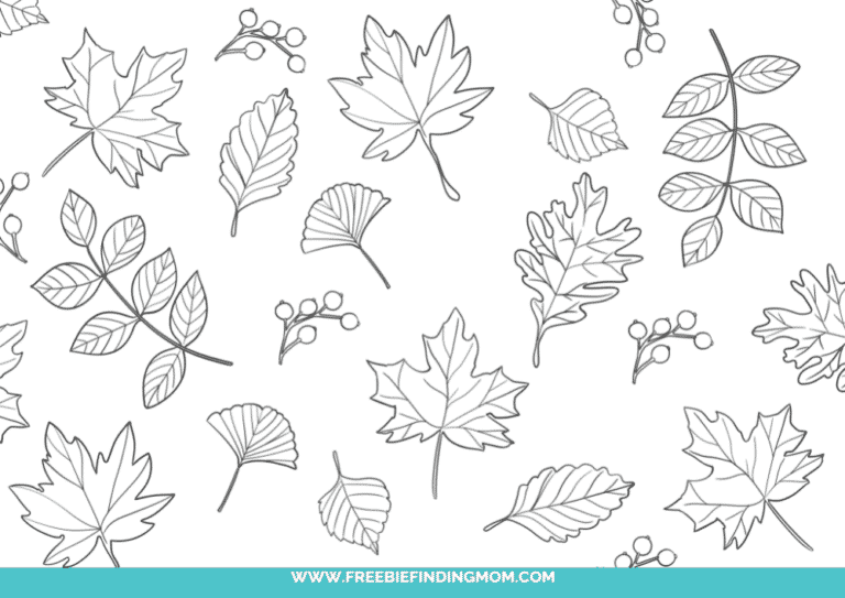 4 Free Printable Fall Leaves Coloring Pages
