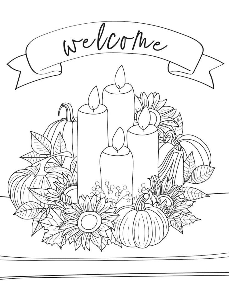 3 Printable Easy Fall Coloring Pages for Adults