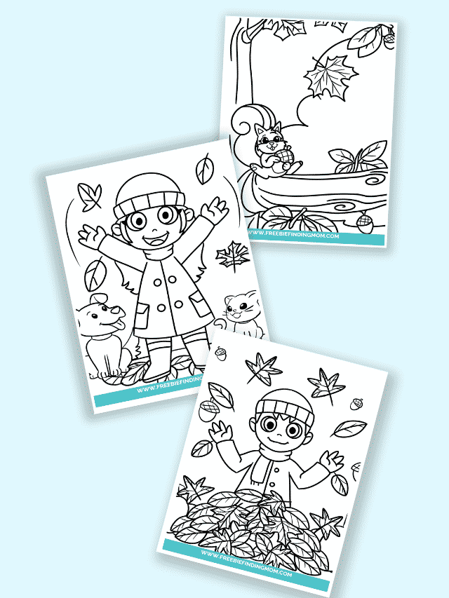 3 Free Printable Fall Coloring Pages for Toddlers Story - Freebie ...
