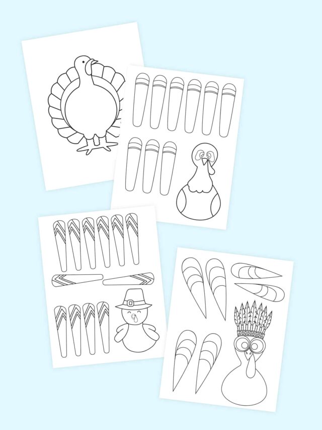 4 Free Turkey Printable Templates Story - Freebie Finding Mom