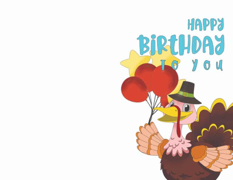 3 Free Printable Happy Thanksgiving Birthday Cards