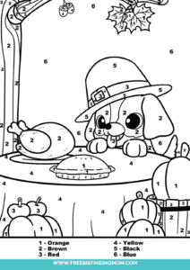 3 Free Thanksgiving Color by Number Printables