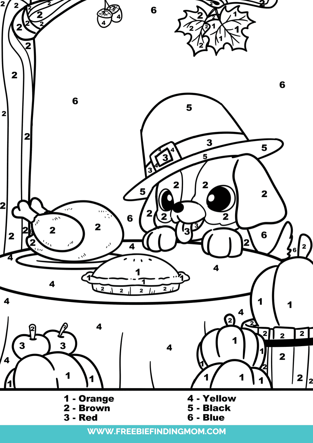 3 Free Thanksgiving Color by Number Printables