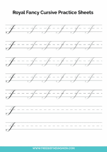 Free Royal Fancy Cursive Letters Practice Sheets - Freebie Finding Mom