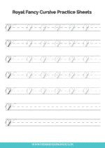 Printable Cursive Alphabet Practice Sheets: Royal Fancy Capital V