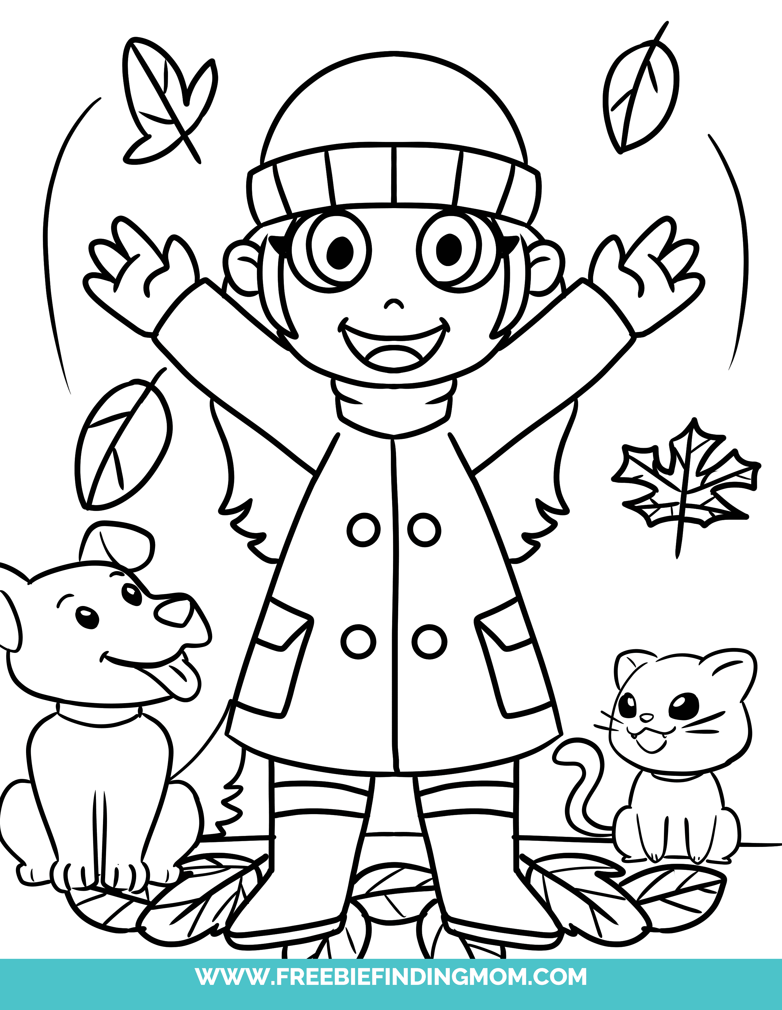 Fall Clothes Coloring Page