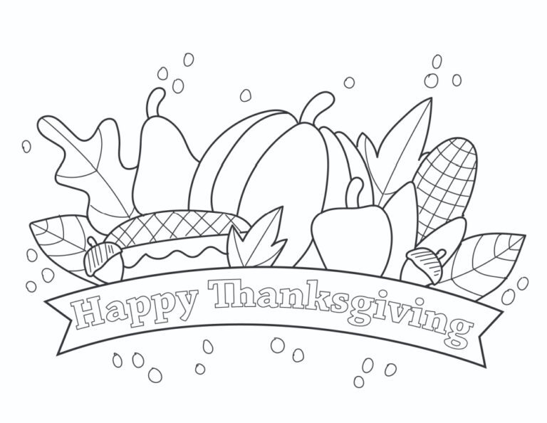 3 Printable Happy Thanksgiving Coloring Pages