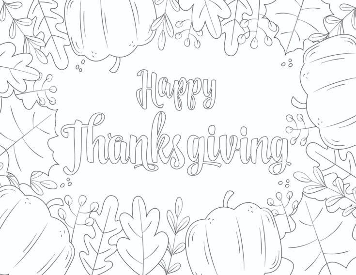 3 Printable Happy Thanksgiving Coloring Pages - Freebie Finding Mom