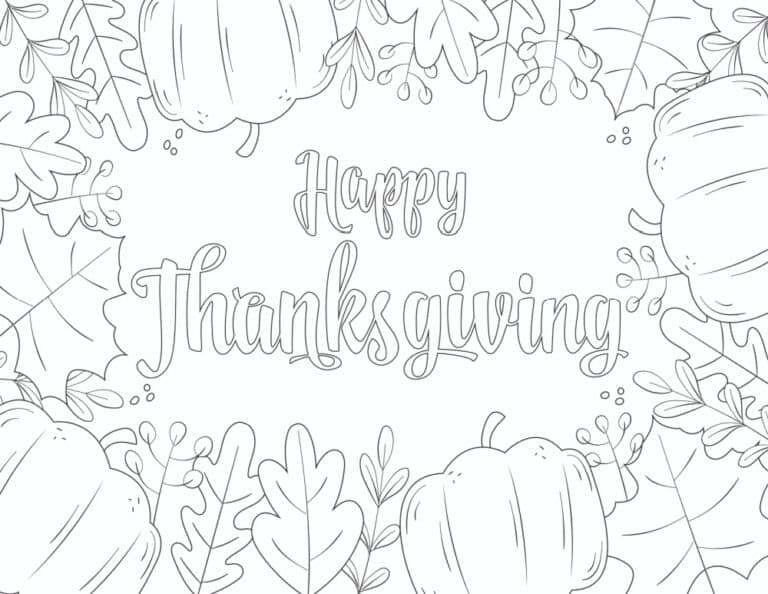 3 Printable Happy Thanksgiving Coloring Pages - Freebie Finding Mom