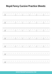 Printable Cursive Alphabet Practice Sheets: Royal Fancy Lowercase S