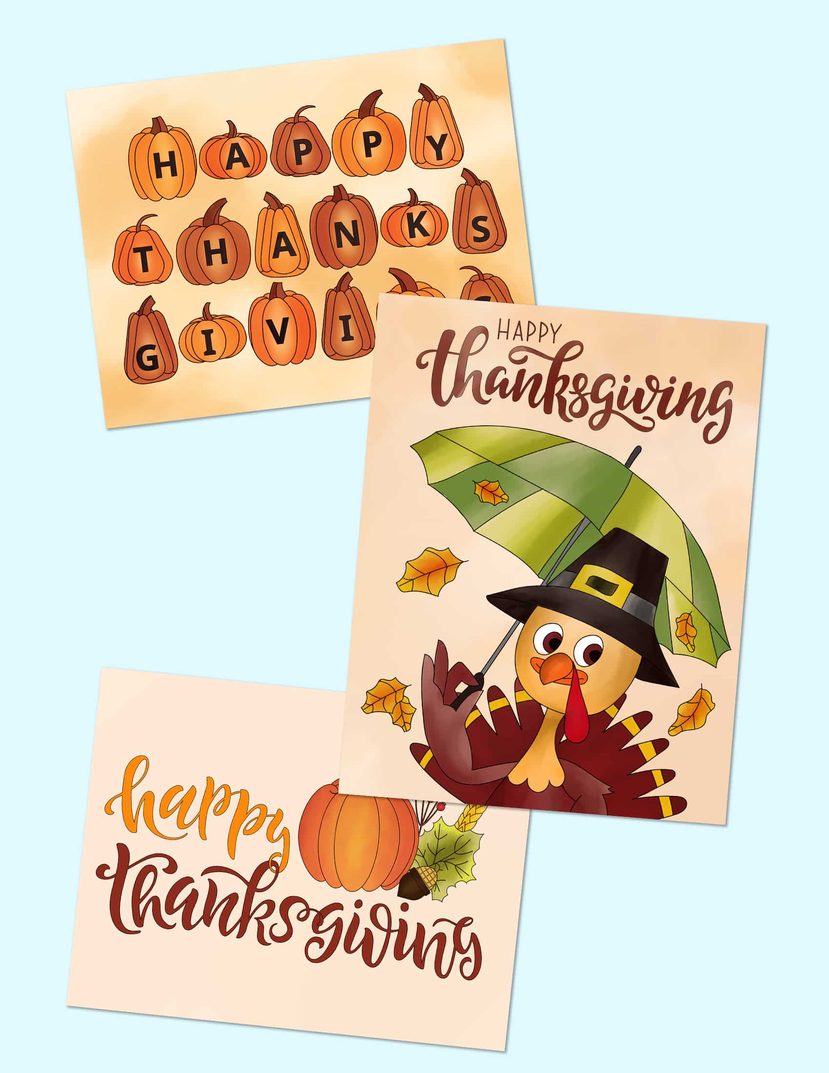 3 Free Printable Happy Thanksgiving Signs